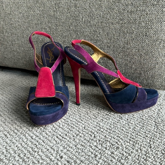 Yves Saint Laurent | Shoes | Multi Colored Ysl Platform Sandal In ...
